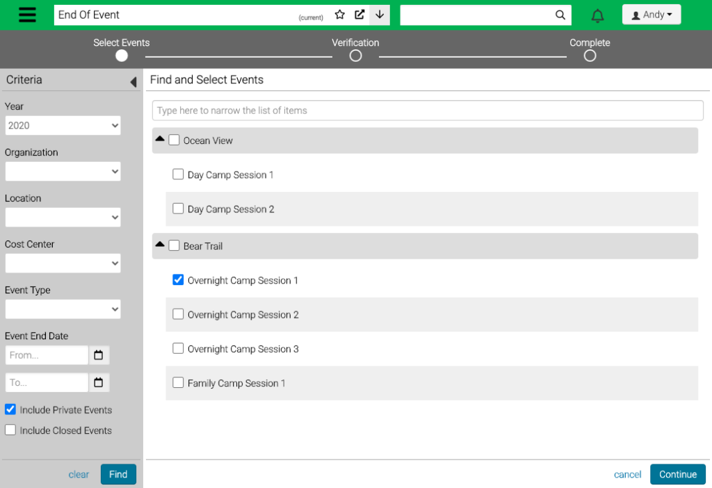 How Do I Run The End Of Event Process Circuitree Supportcircuitree Support