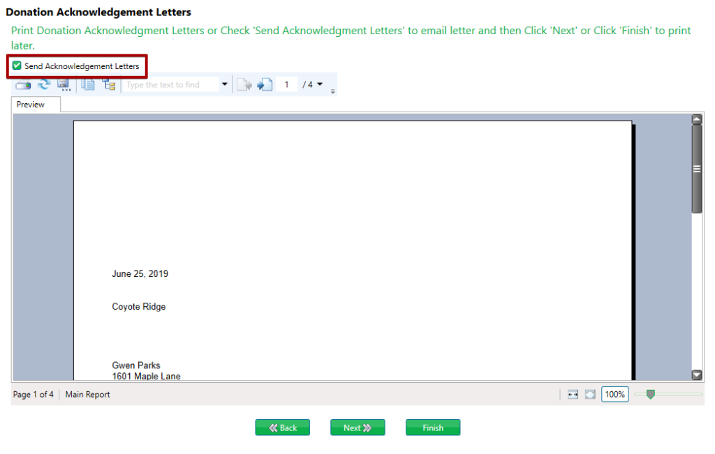 How do I send Donation Acknowledgement Emails? - CircuiTree ...